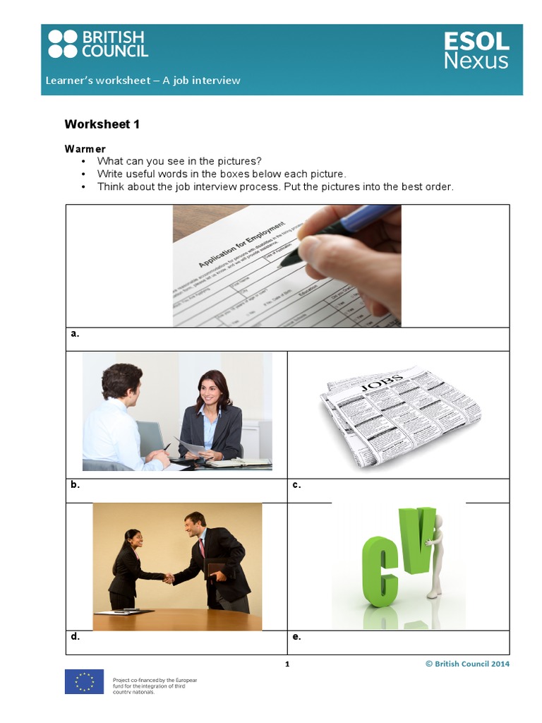 A Job Interview Learner Worksheets | PDF | Job Interview | Grammar