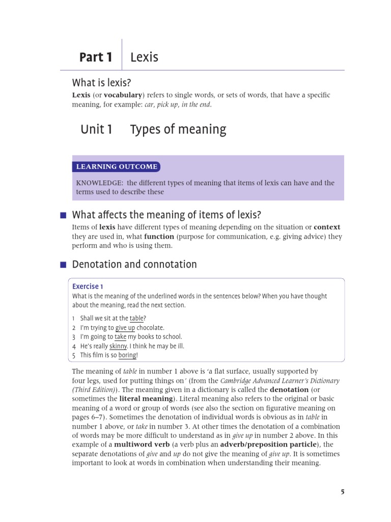 Lexis | PDF | Word | Sentence (Linguistics)