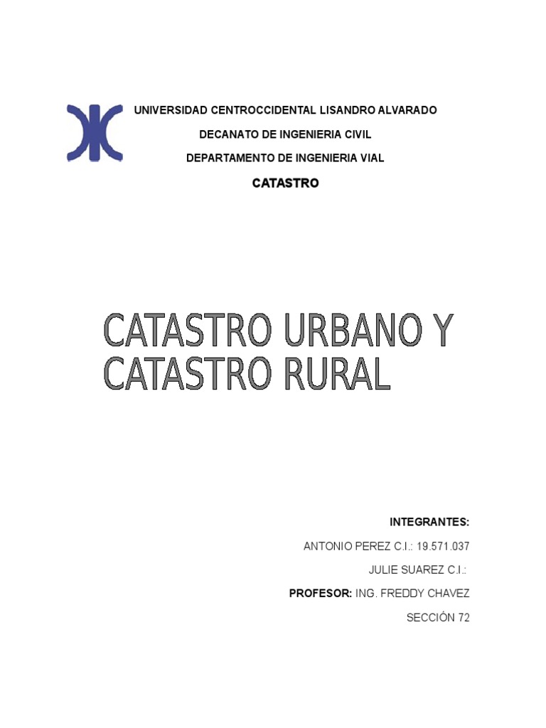 Catastro Urbano y Catastro Rural | PDF | Área rural | Alcalde
