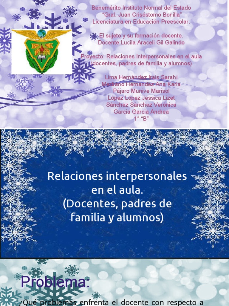 Proyecto Relaciones Interpersonales | PDF | Maestros | Planificación