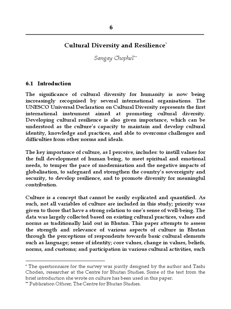 Cultural Diversity and Resilience | Identity (Social Science ...