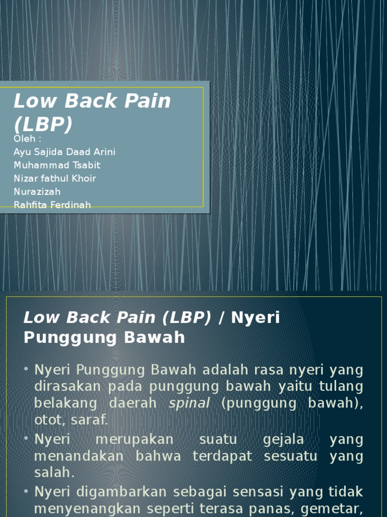 Low Back Pain (LBP) | PDF