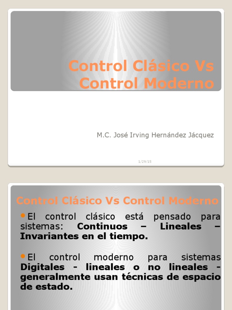 Control Clásico Vs Control Moderno | PDF | Linealidad | Sistema de control