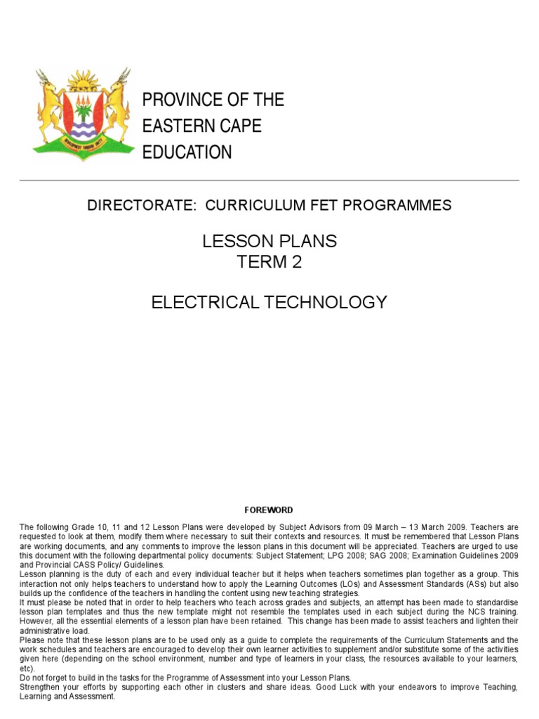 Grade 10 Elec Tech Lps | PDF | Series And Parallel Circuits | Electronics