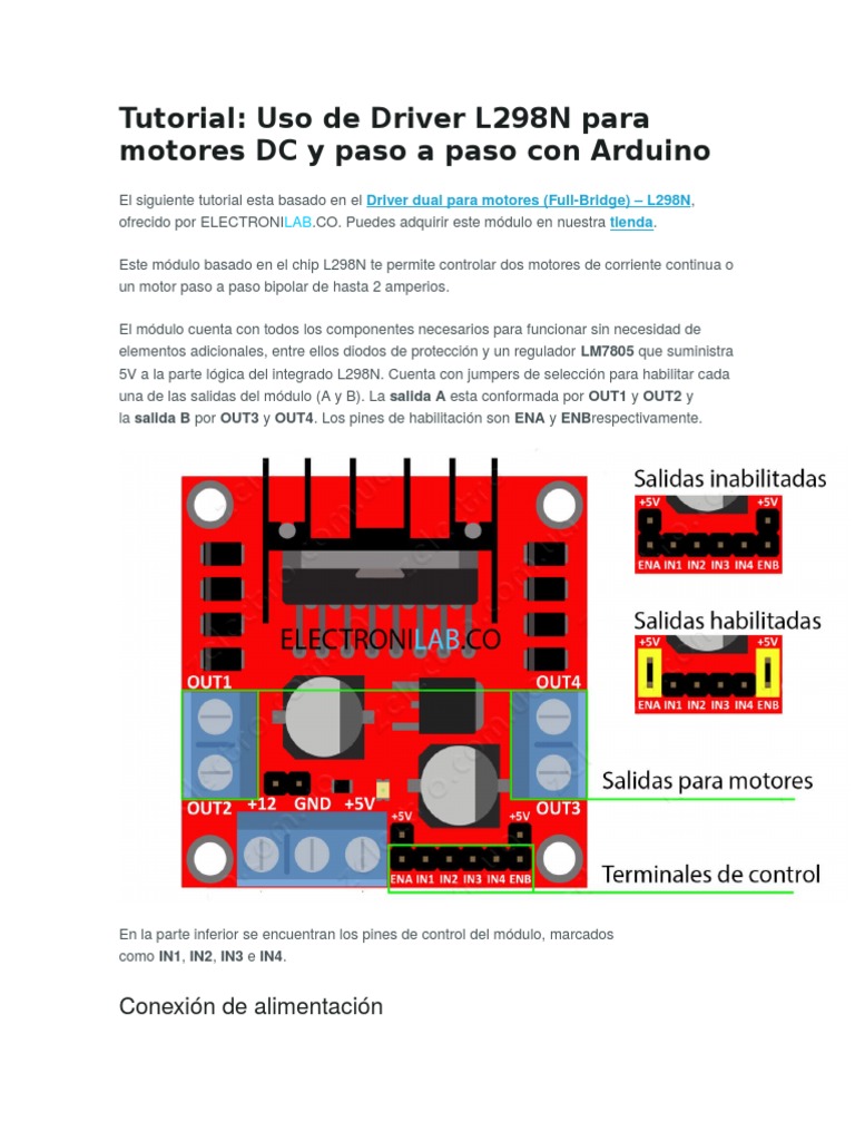 Tutorial l298n | PDF | Arduino | Microcontrolador