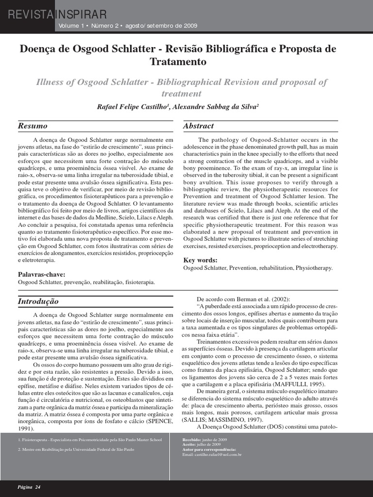 Doença de Osgood Schlatter | PDF | Músculo | Osso