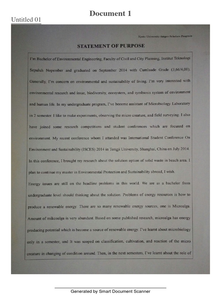 Statement of Purpose | PDF