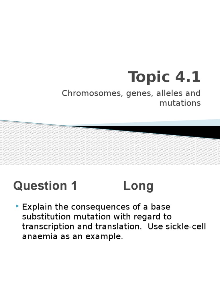 IB Biology Questions - Paper 2 Topic 4 Questions | PDF | Genetics | Gene
