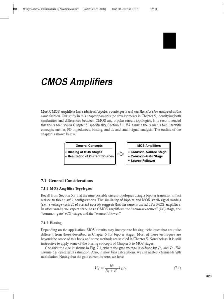 Chapter 7 of Fundamentals of Microelectronics | PDF | Mosfet | Field ...