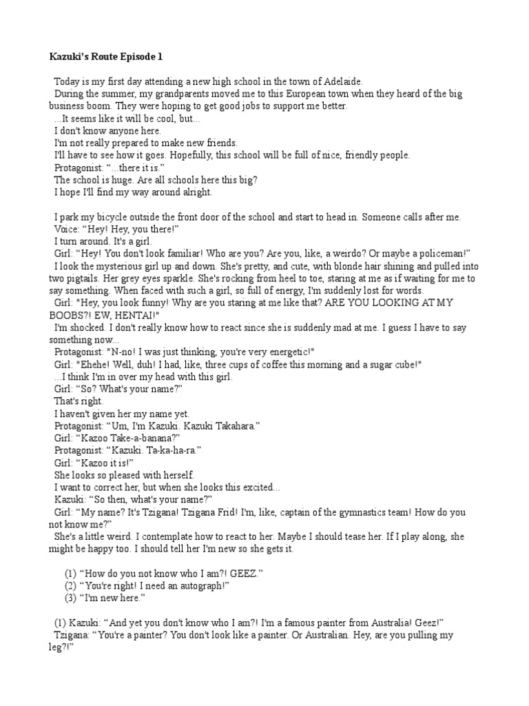 Dating Sim Script | PDF