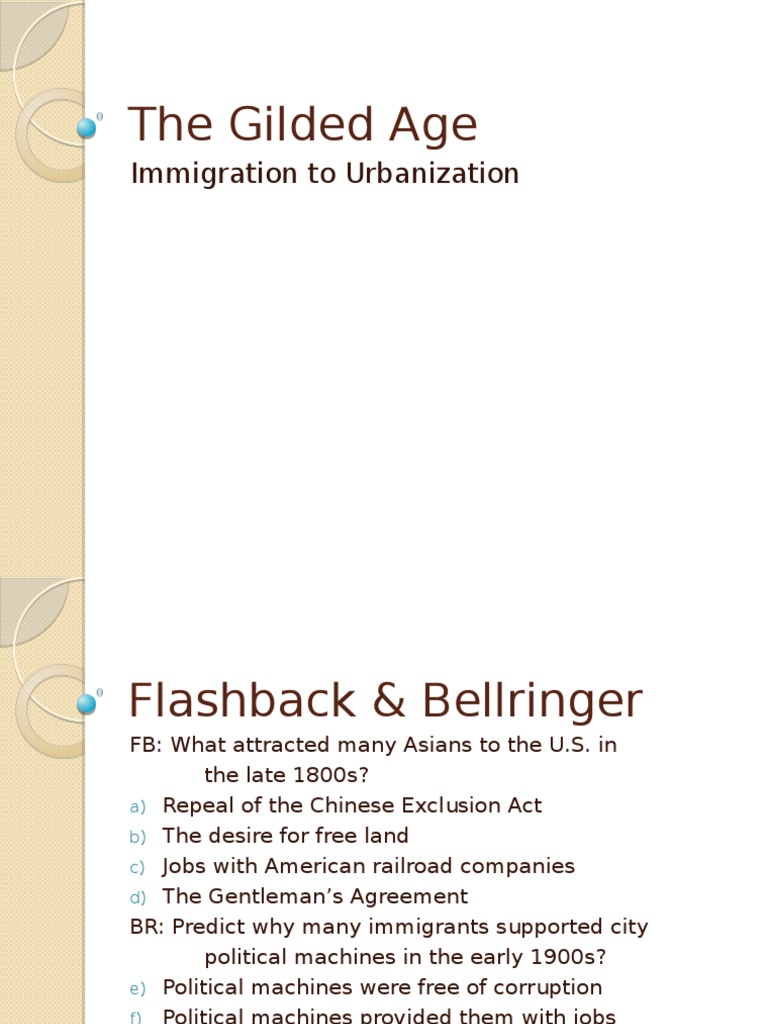 Urbanization in the Gilded Age | PDF | Immigration | Urbanization
