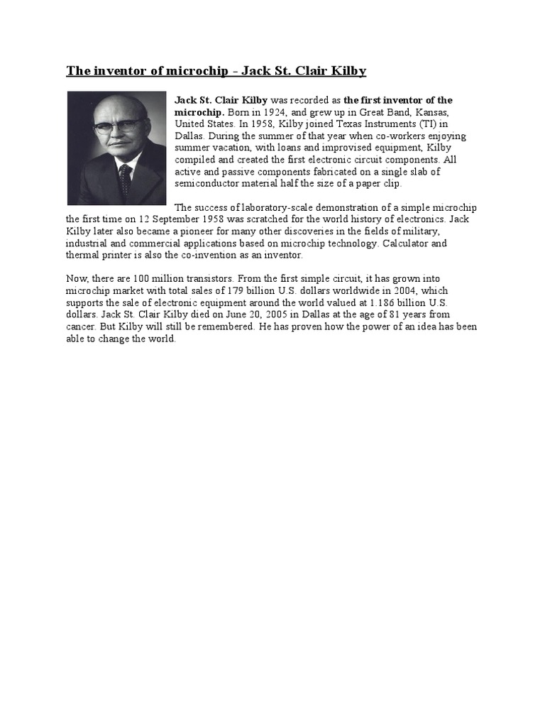 Jack Kilby: Microchip Inventor | PDF