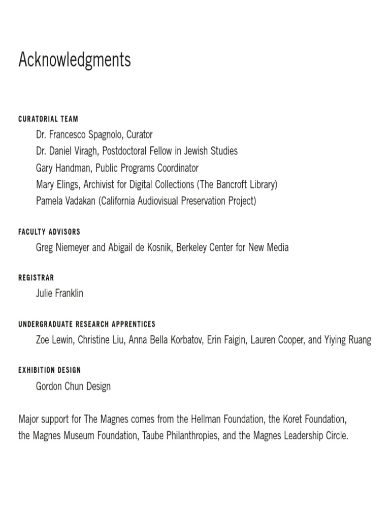 Future of Memory (2015) Acknowledgments | PDF | Wellness