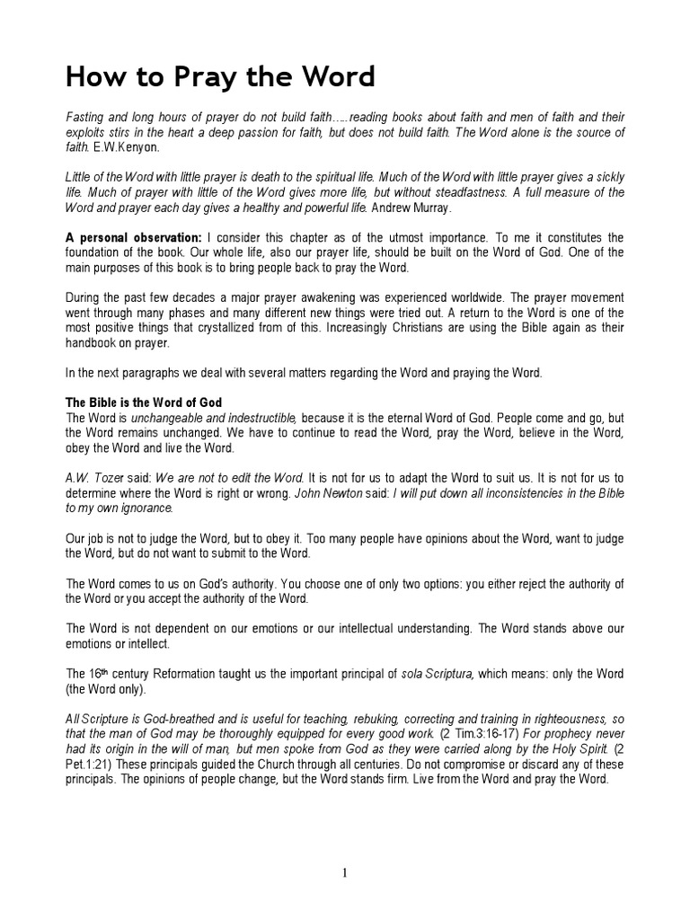 Pray The Word | PDF | Logos (Christianity) | John The Baptist