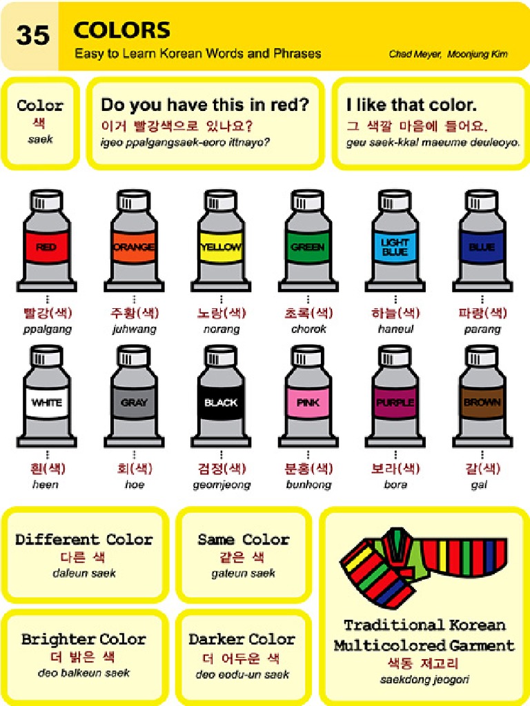 Colores en Coreano Korean Colors | PDF