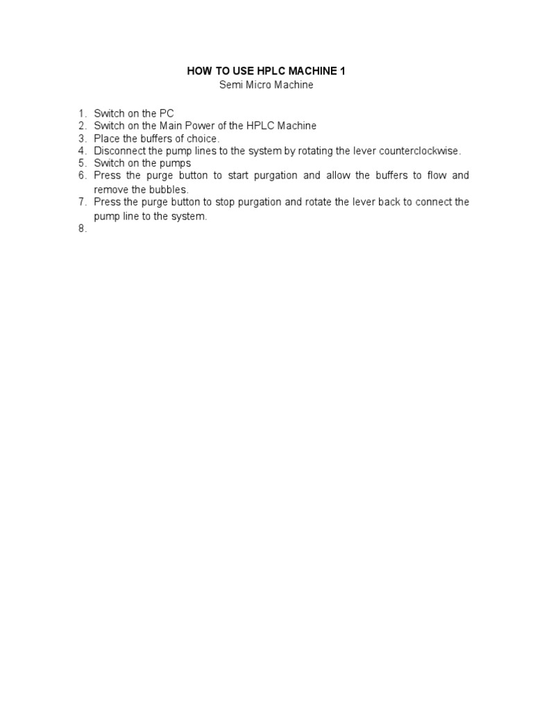 How To Use HPLC Machine 1 | PDF