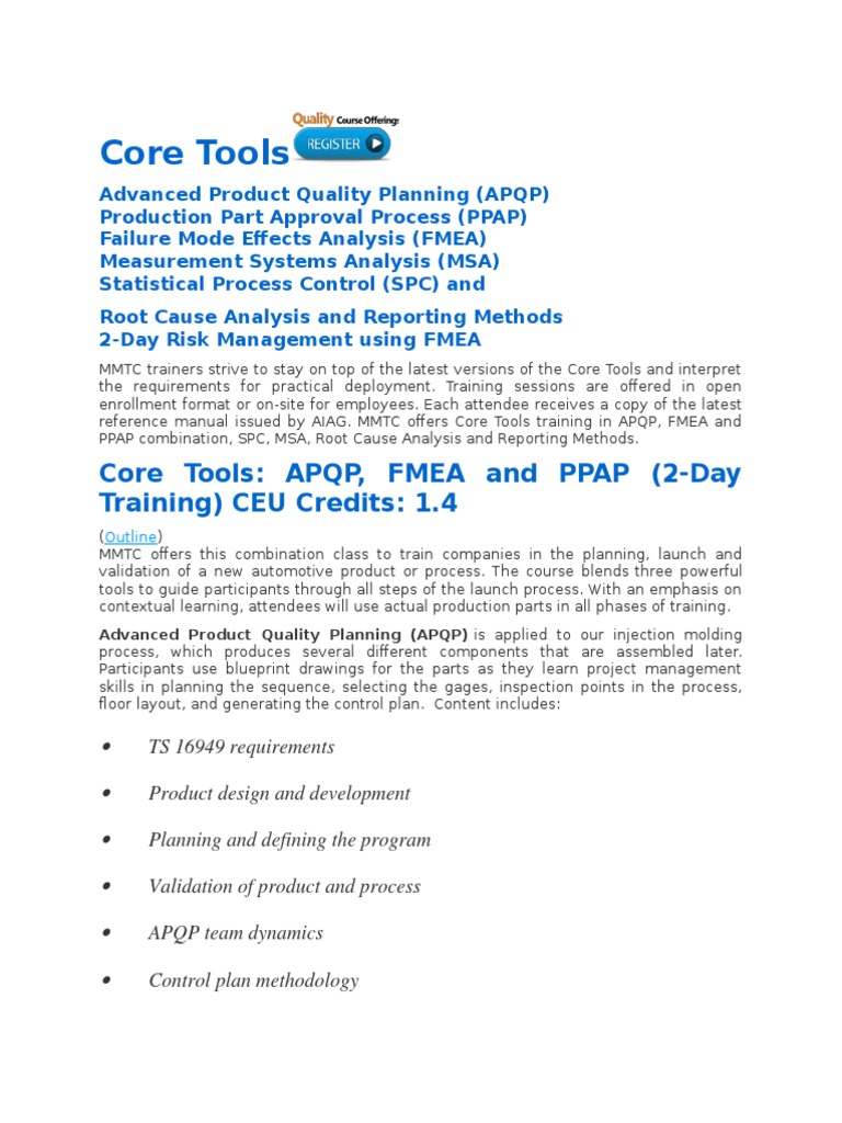 Core Tools | PDF | Risk Management | Statistics