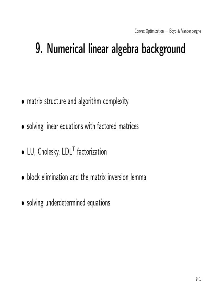 Numerical Linear Algebra Techniques | PDF | Numerical Analysis | Matrix ...