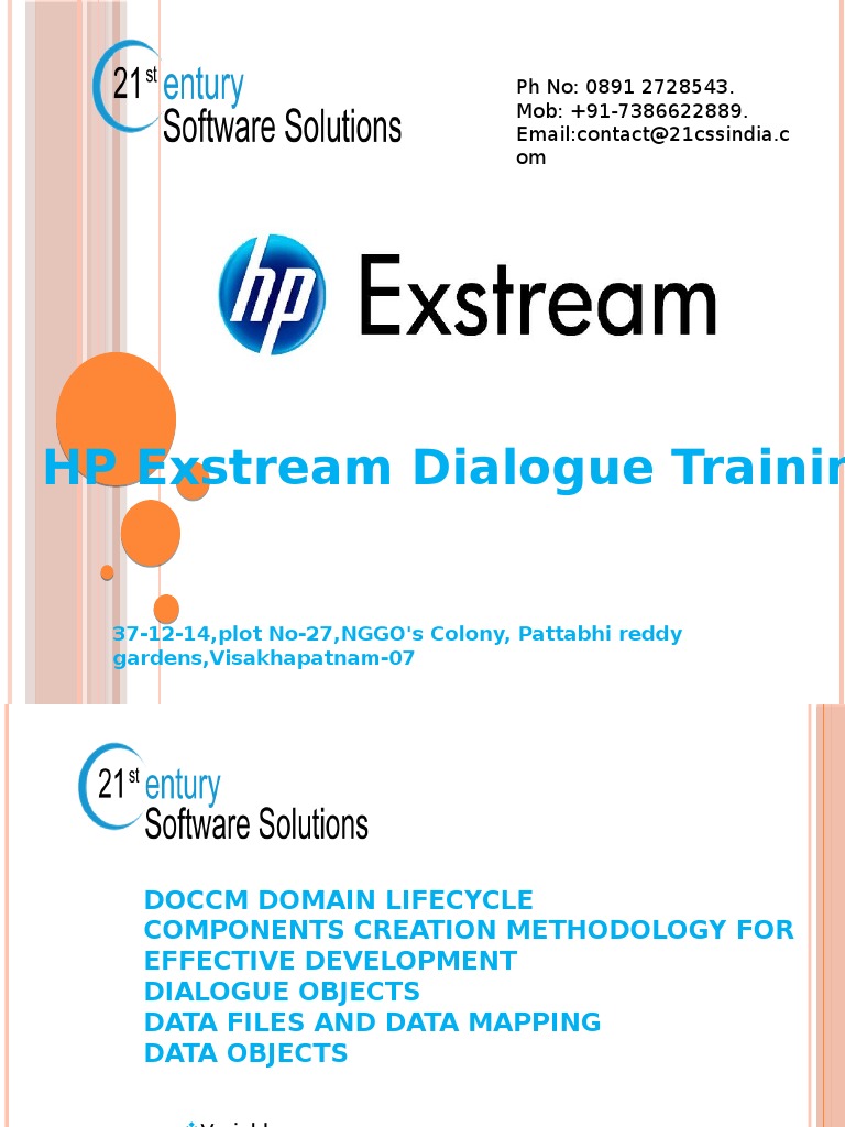 HP Exstream Training 21st Century +917386622889 | PDF | Computers