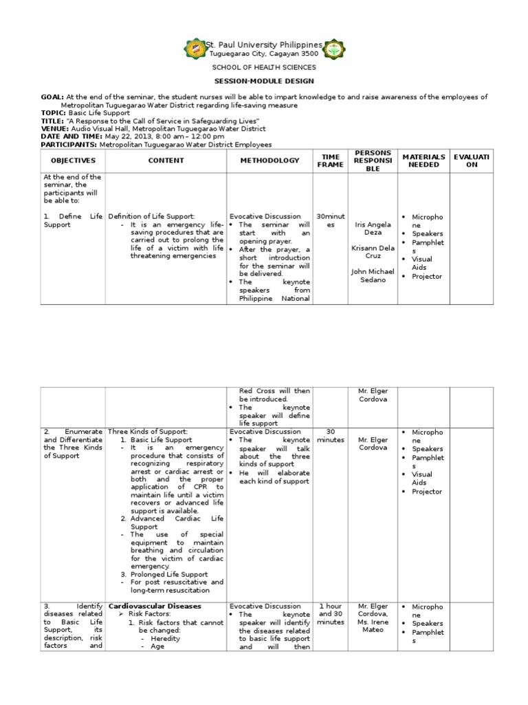 Session Module Design | PDF | Cardiopulmonary Resuscitation ...