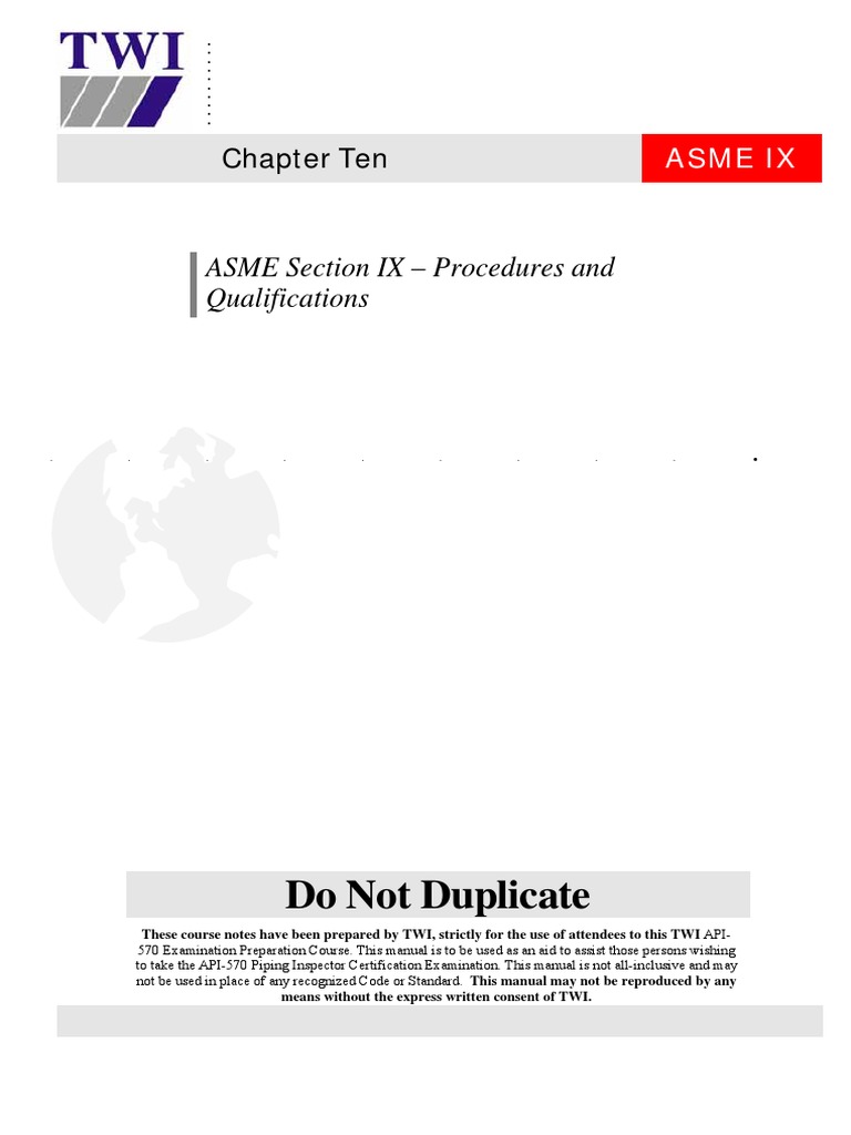 API 570 Chapter10 Asme Ix Rev | PDF | Welding | Construction