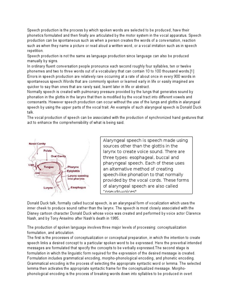 Spoken Production. | PDF | Speech | Interpersonal Communication