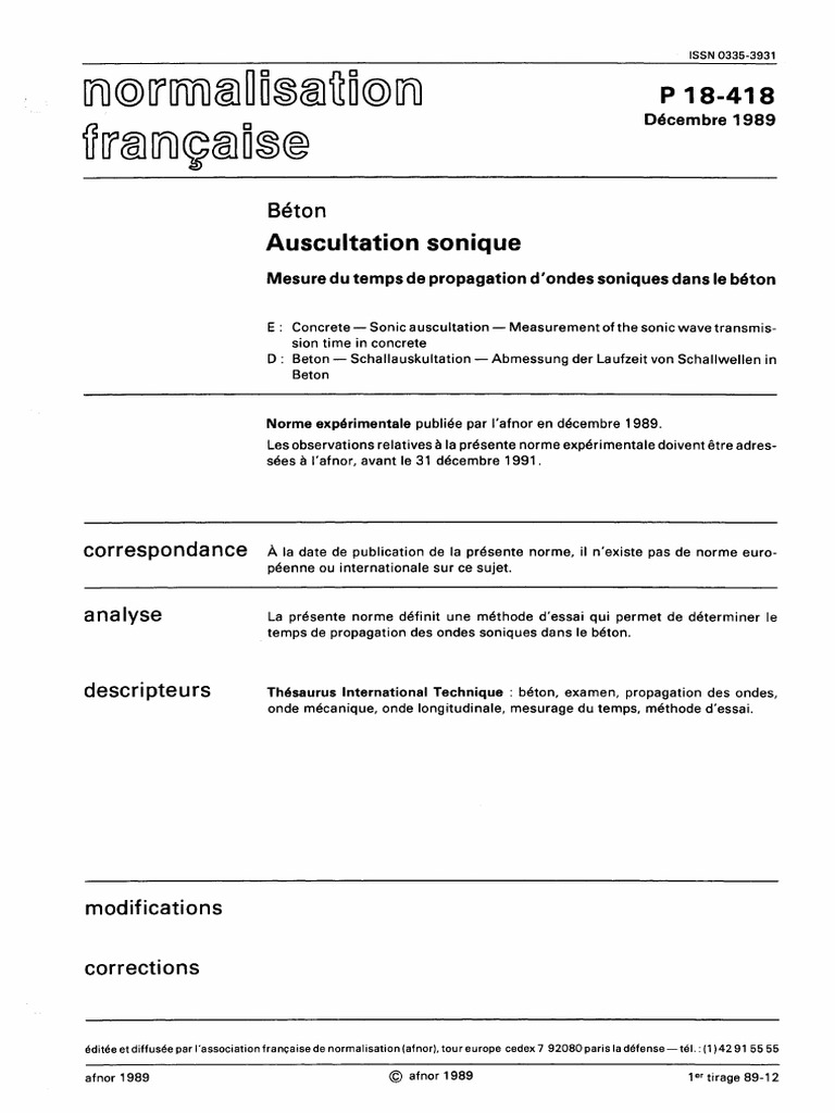 NF P18-418 Ultrasons | PDF