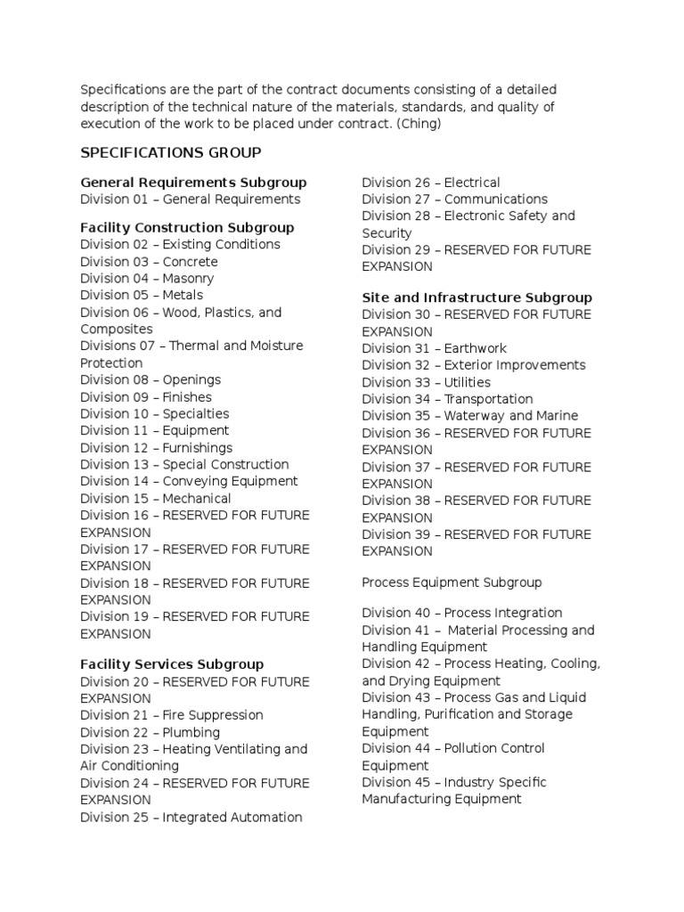 Specifications Group: General Requirements Subgroup | PDF ...
