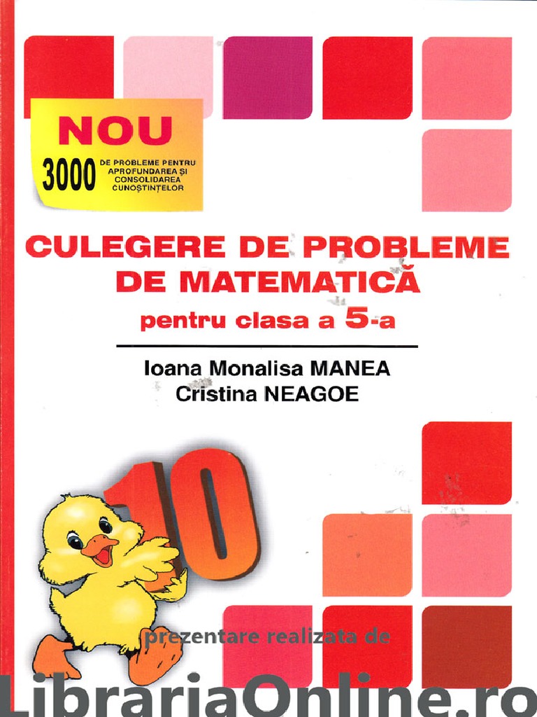 704064-Culegere de Probleme Matematica Pentru Clasa A V A Puisorul | PDF