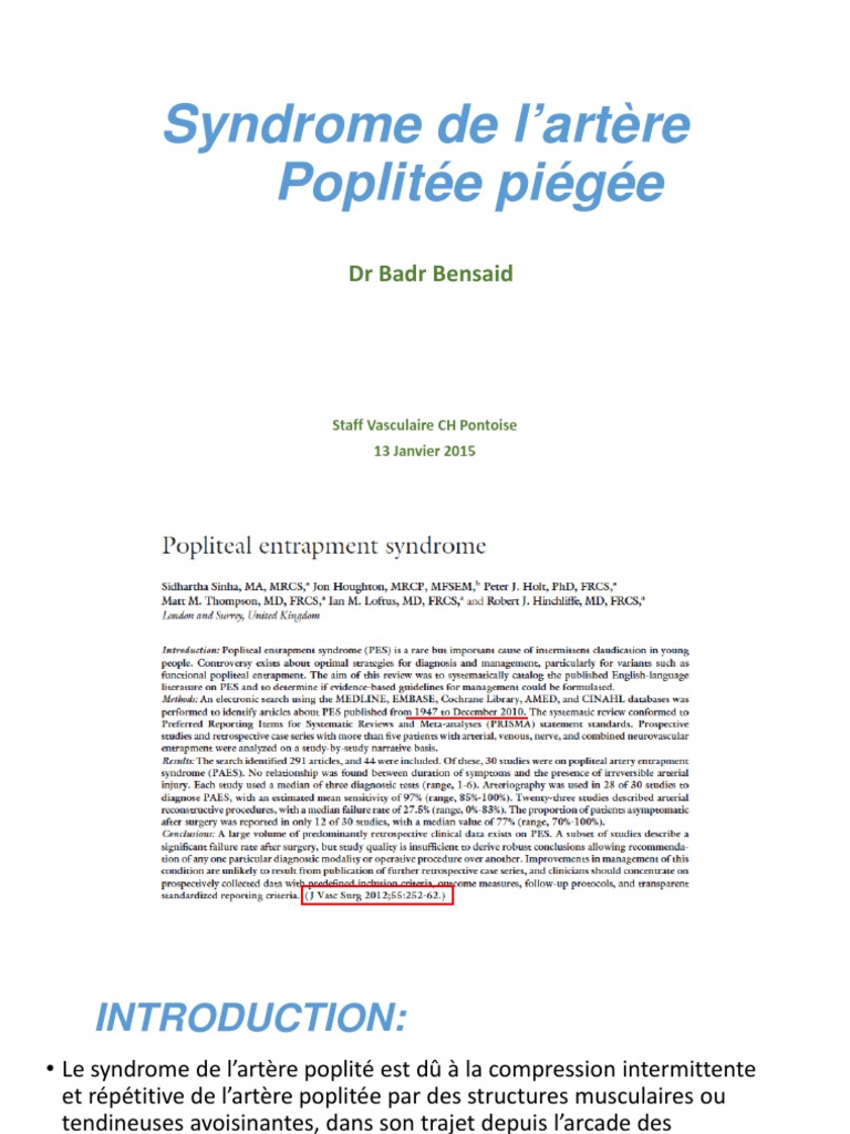 Artere Poplitee Piegee | PDF | Système cardio-vasculaire | Médecine ...