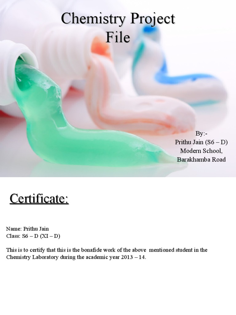 Chemistry Project File | PDF | Chemical Elements | Chemical Compounds