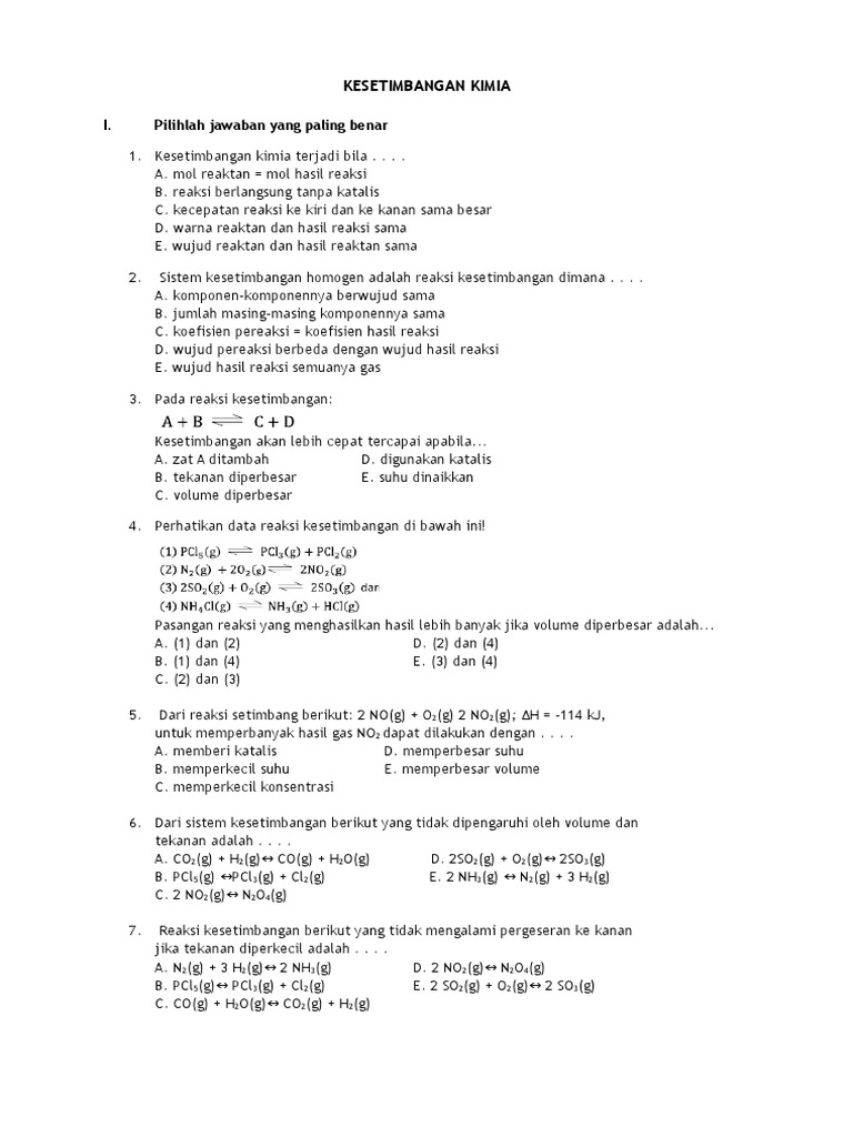 Kesetimbangan Kimia | PDF