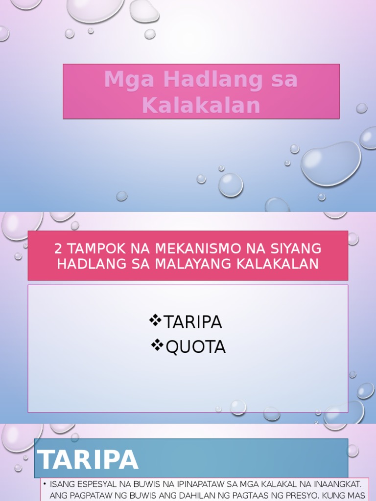 Mga Hadlang Sa Kalakalan | PDF