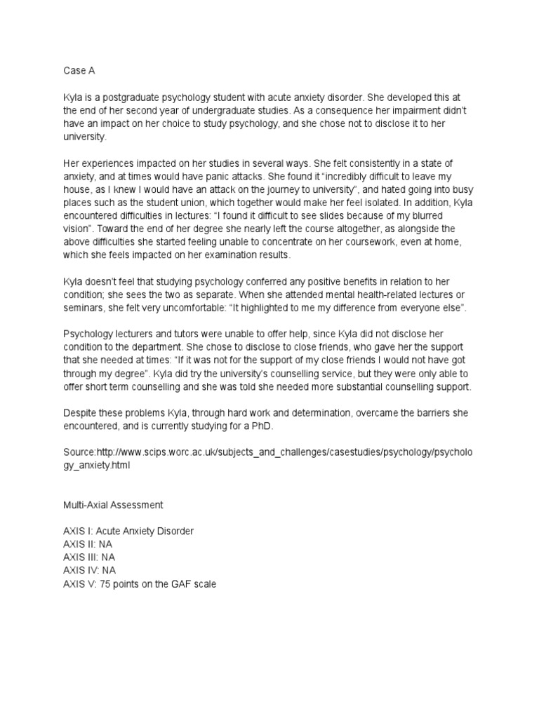 Sample Case Study For DMS-IV-TR | PDF | Attention Deficit Hyperactivity ...