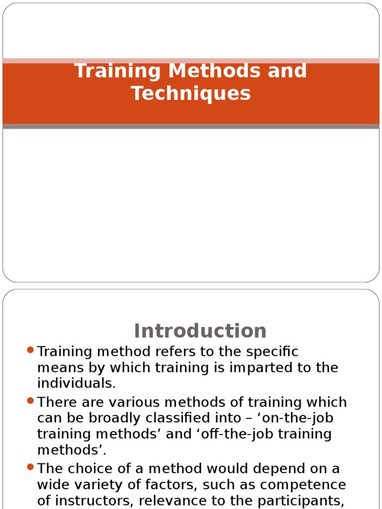 006 Training Methods and Techniques | Download Free PDF | Learning | Employment