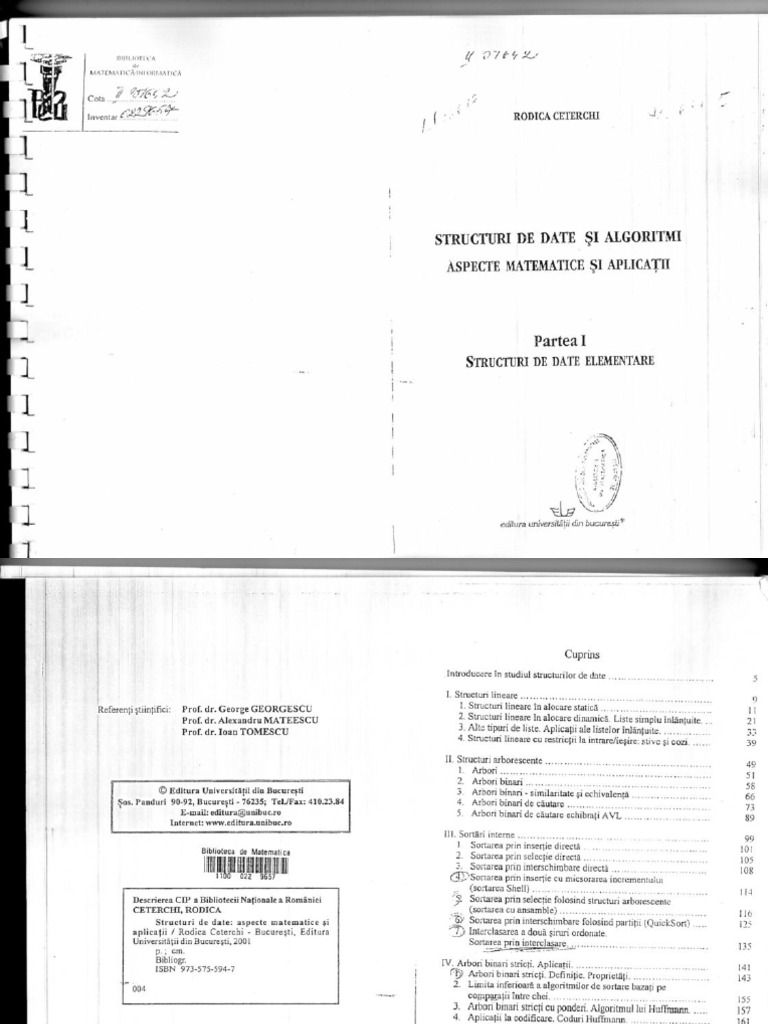 Carte Ceterchi - Algoritmi Si Structuri de Date | PDF