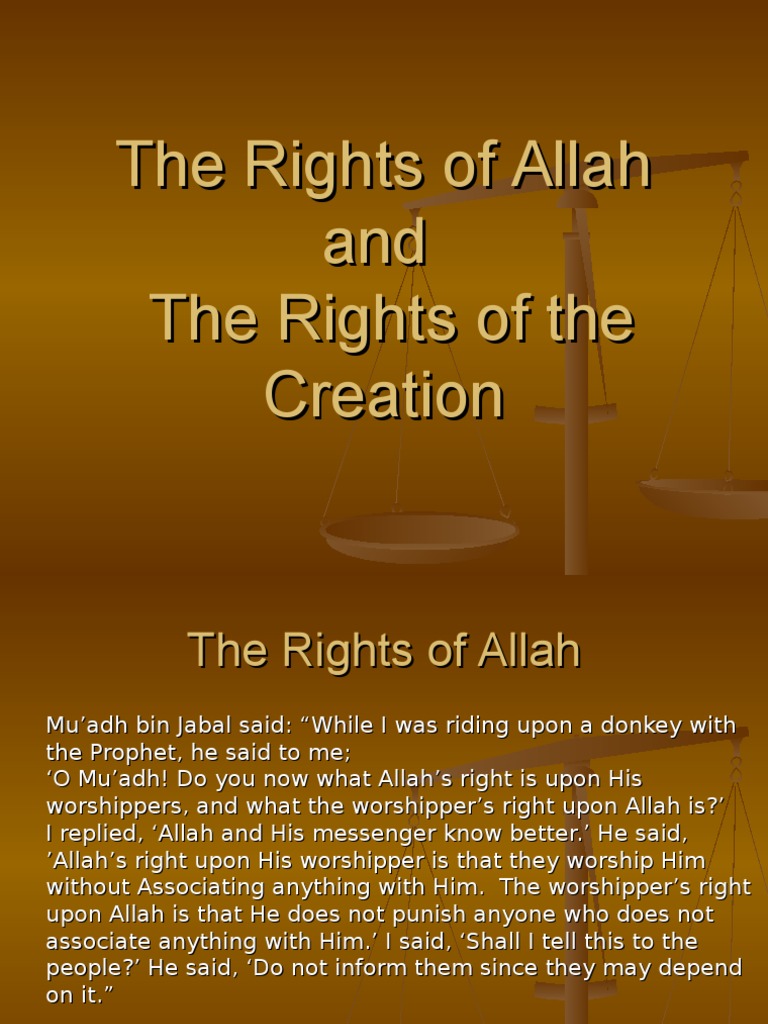 The Rights of Allah | PDF