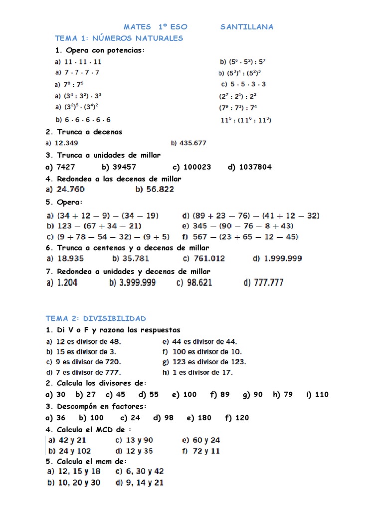 Repaso Matematicas | PDF