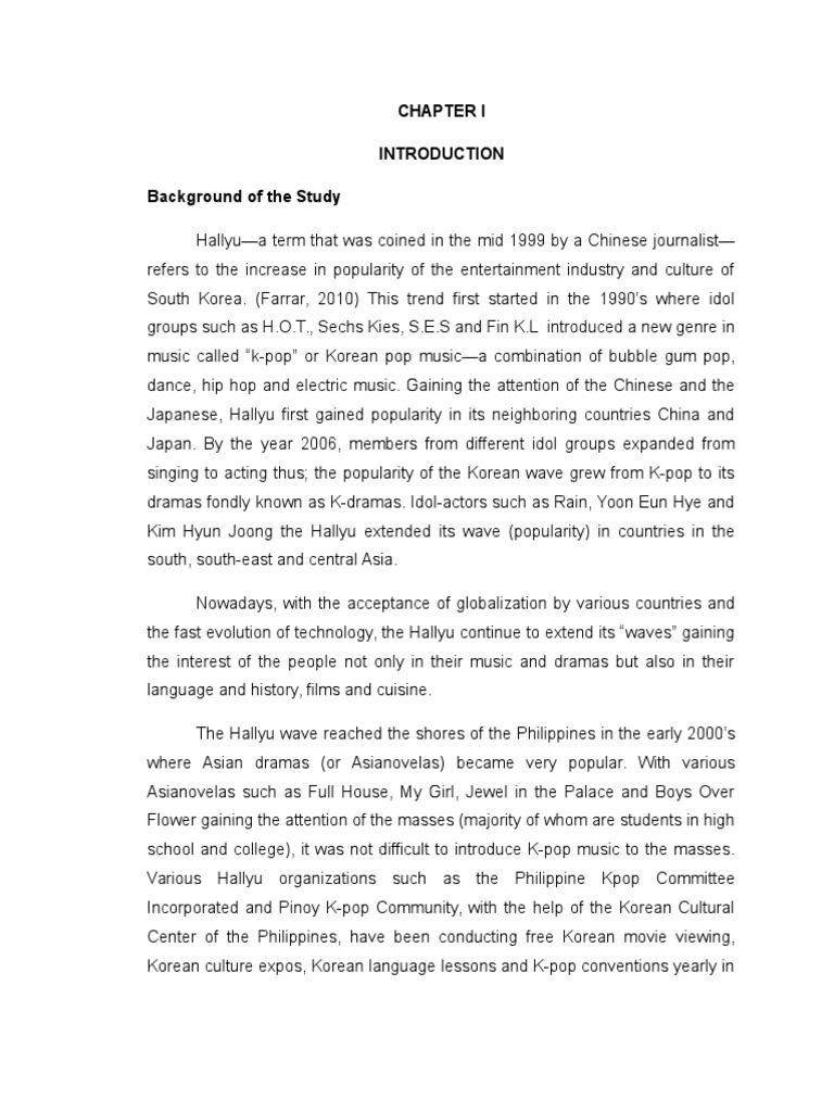 Sample Research Chapter 1 | PDF | South Korea | World Politics