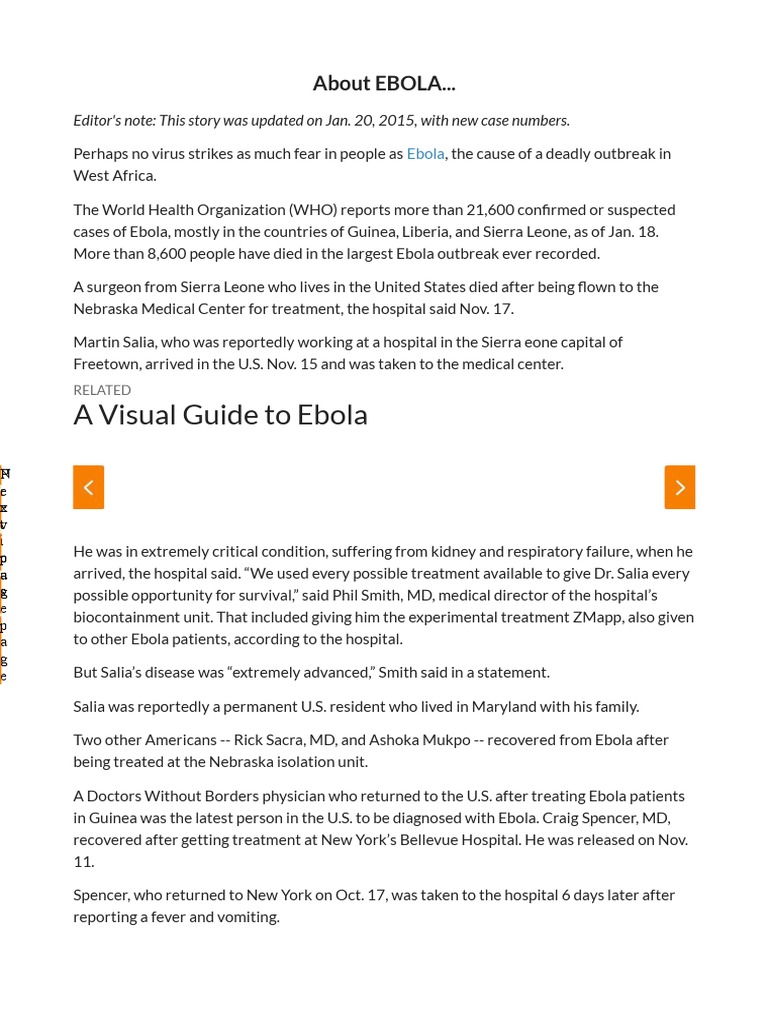 A Visual Guide To Ebola | PDF | Ebola Virus Disease | Health Care