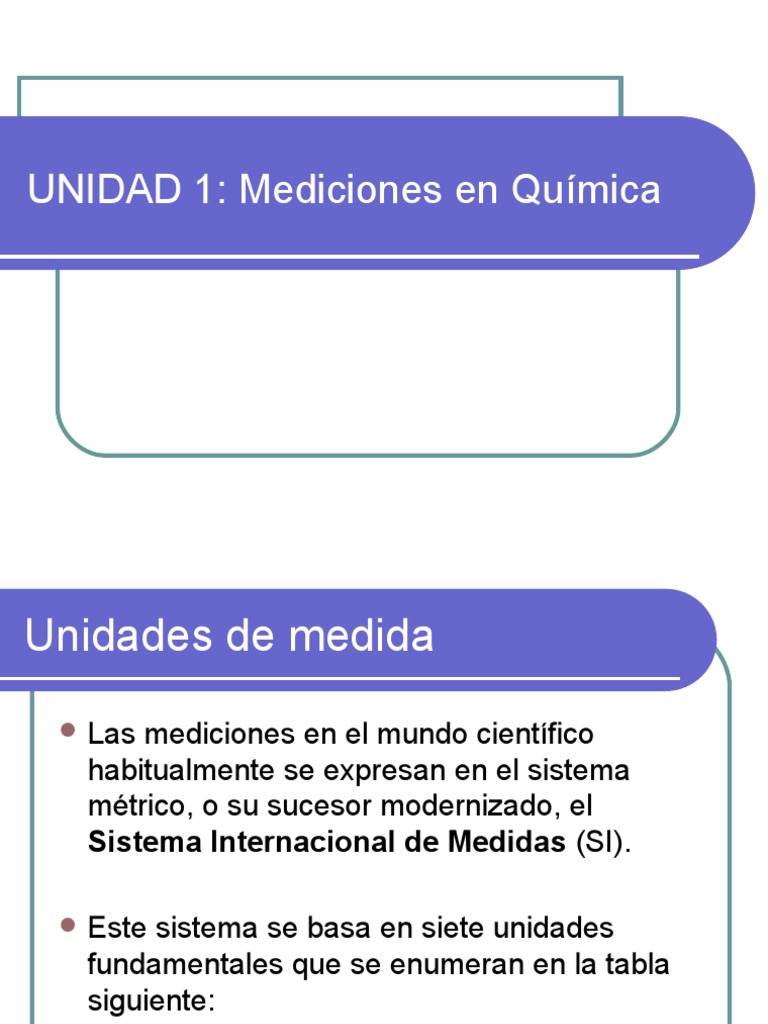 Mediciones en Quimica | PDF | Unidades de medida | Kilogramo