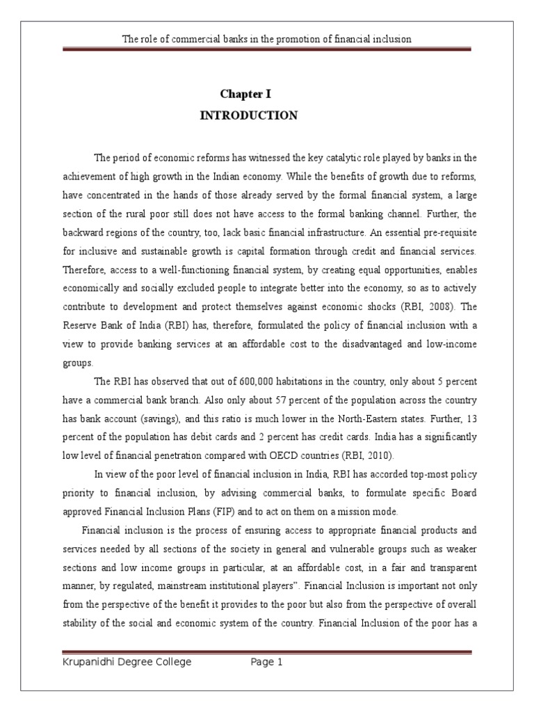 Complete Project | PDF | Financial Inclusion | Microfinance