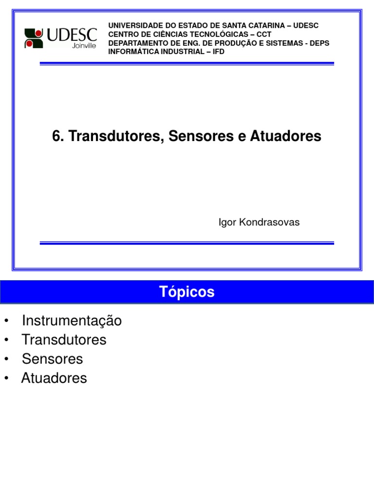 6 Transdutores Sensores e Atuadores | PDF | Indutor | Eletricidade