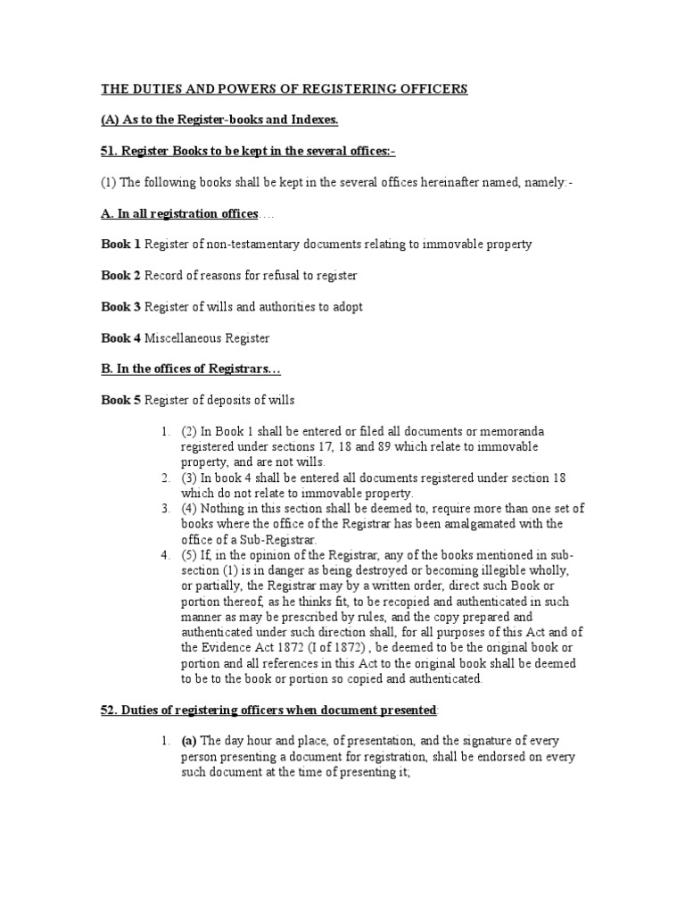 Duties of Registering Officers Explained | PDF | Property | Public Law