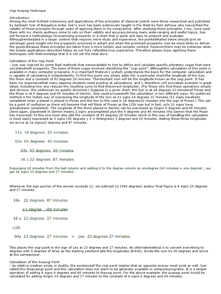 Yogi Avayogi Technique | PDF | Hindu Astrology | New Age Practices