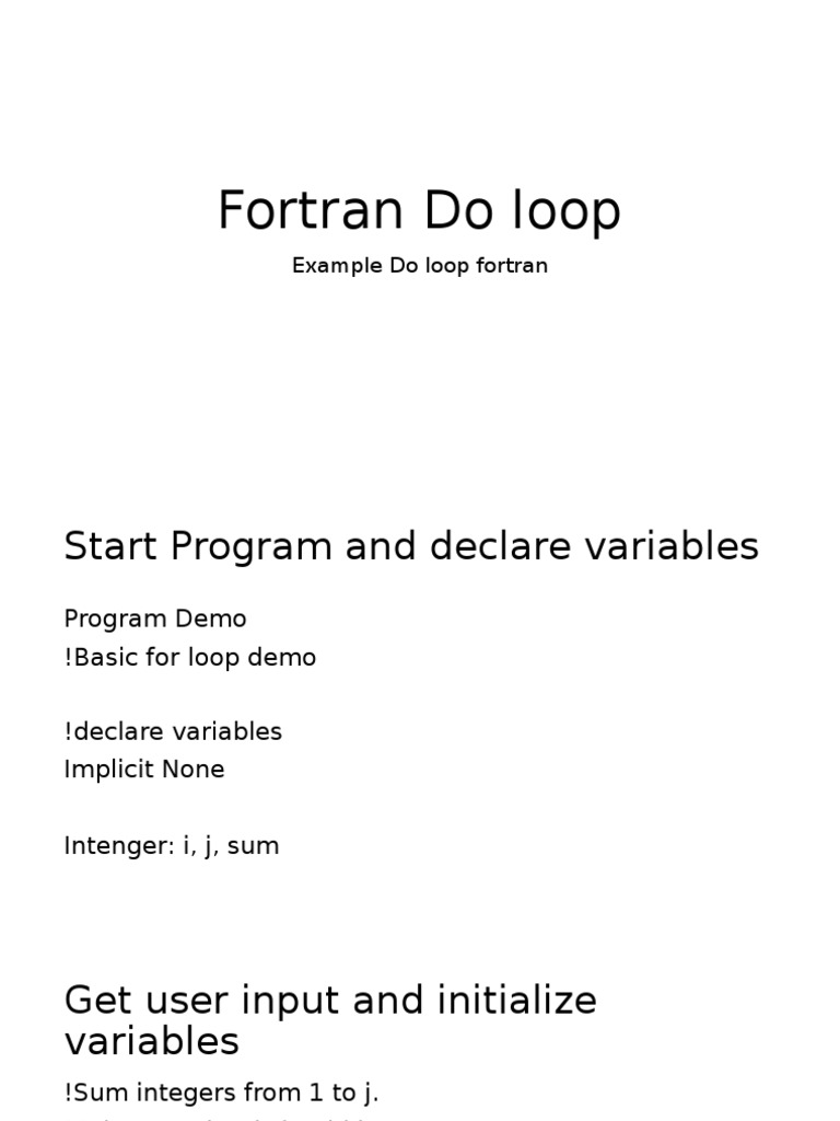 Fortran Do Loop Presentation | PDF