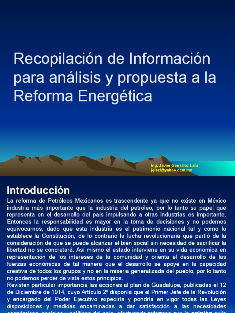 Reforma Energética y Petróleo en México | PDF | Petróleo | México