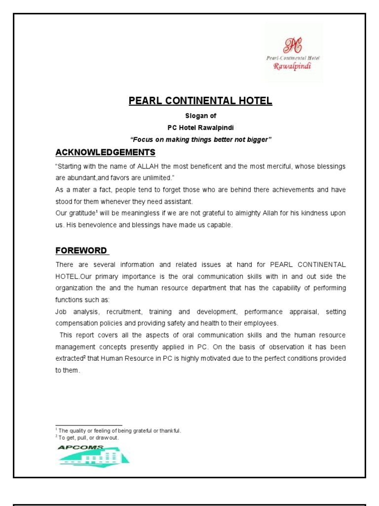 PC Hotel RWP (Oral Communication) | PDF | Recruitment | Behavior