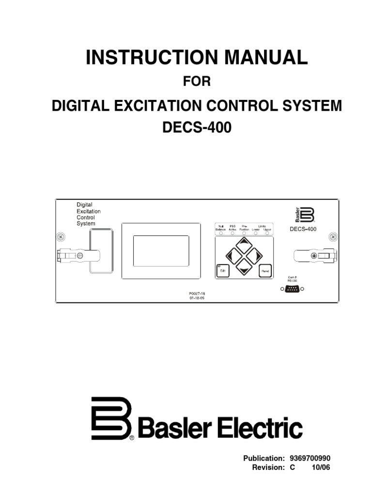 Basler DECS-400 Instruction Manual | PDF | Electric Power System | Relay