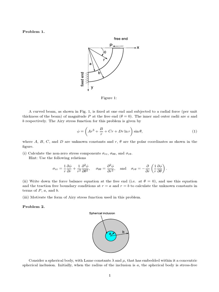 Problem Set 3 | PDF | Sphere | Stress (Mechanics)